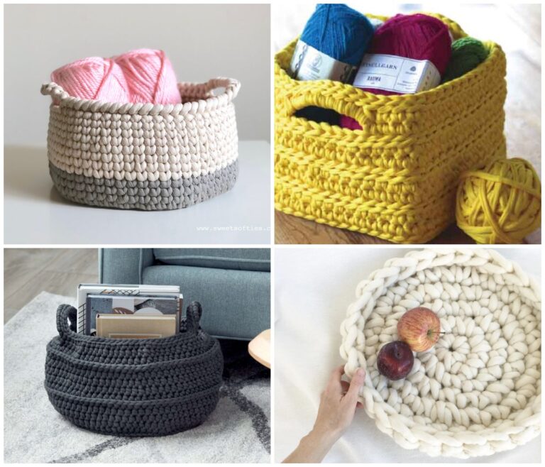 10+ Easy Crochet Basket Patterns for Beginners - yarncraftsfun.com